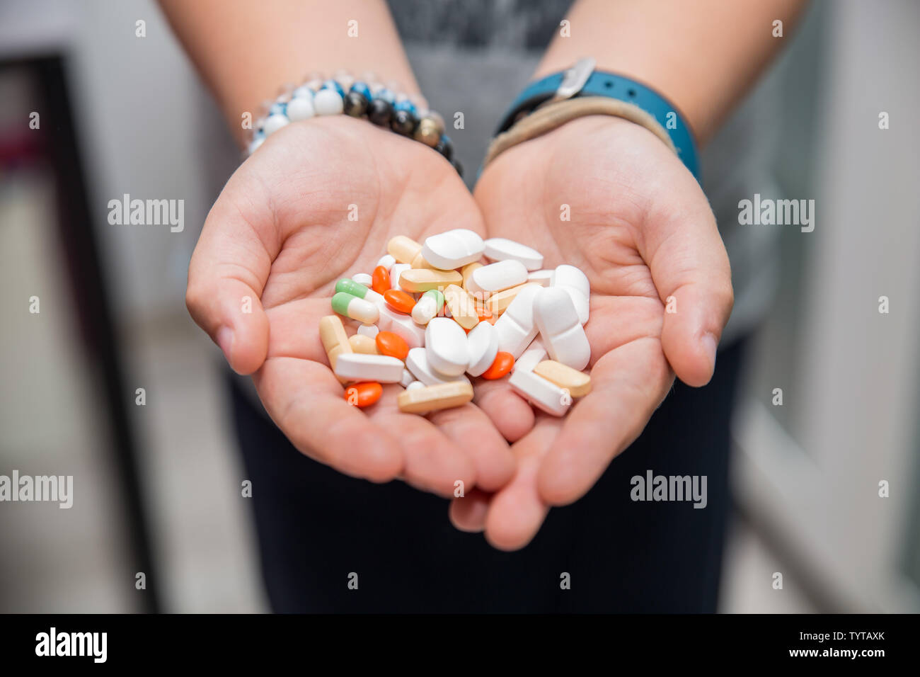 Tablets in the human hands Stock Photo - Alamy