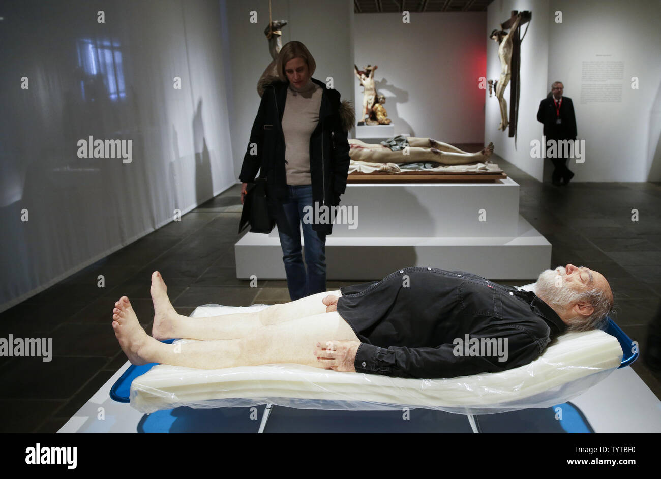 Sculptures and other works of art are on display at a press preview of ...