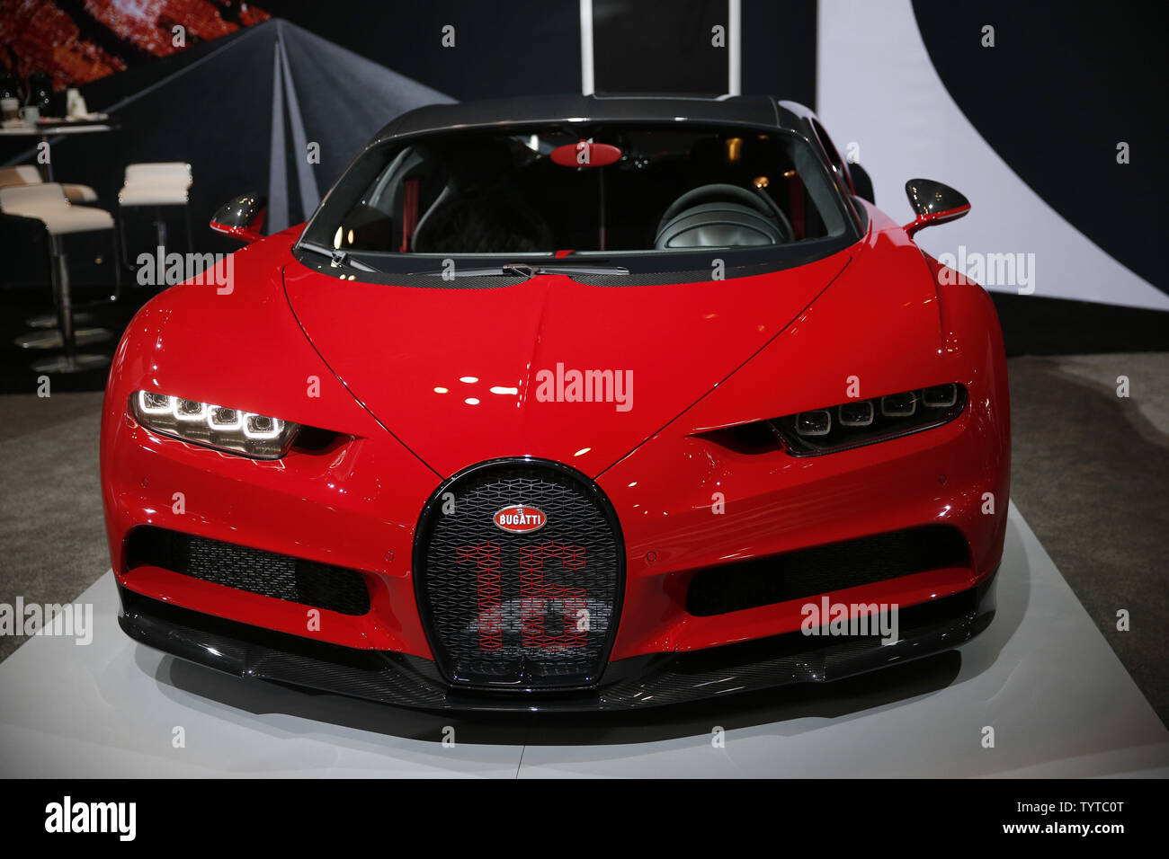 The Bugatti Chiron Sport is on display at the 2018 New York ...