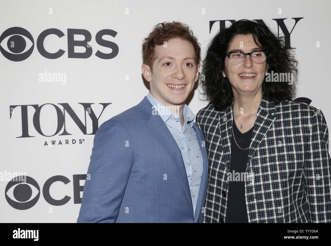 Ethan Slater and Tina Landau arrive on the red carpet at the 2018 Tony ...