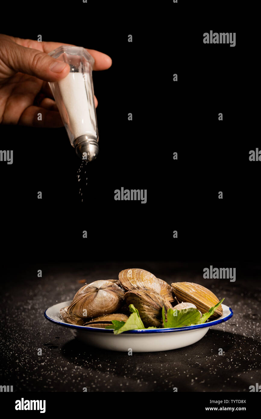 Salted yellow clams Stock Photo - Alamy