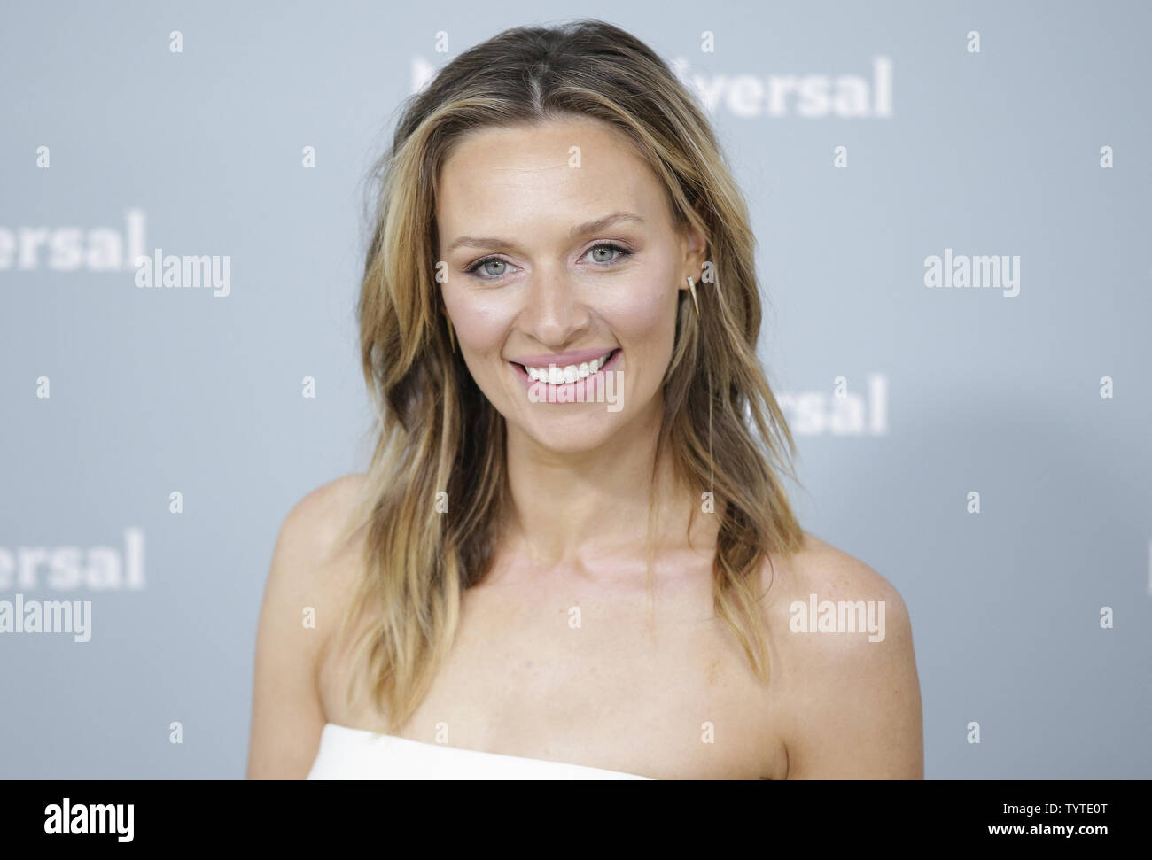 Michaela McManus arrives on the red carpet at the 2018 NBCUniversal ...