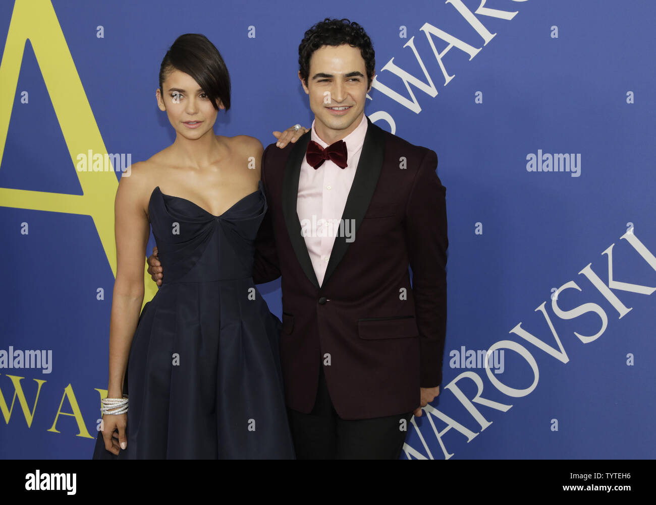 Zac Posen and Nina Dobrev arrive on the red carpet at the 2018 CFDA ...