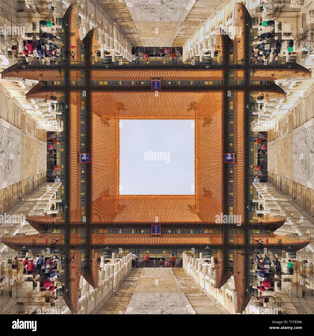 Selecting the close-up of the building for symmetrical reorganization ...