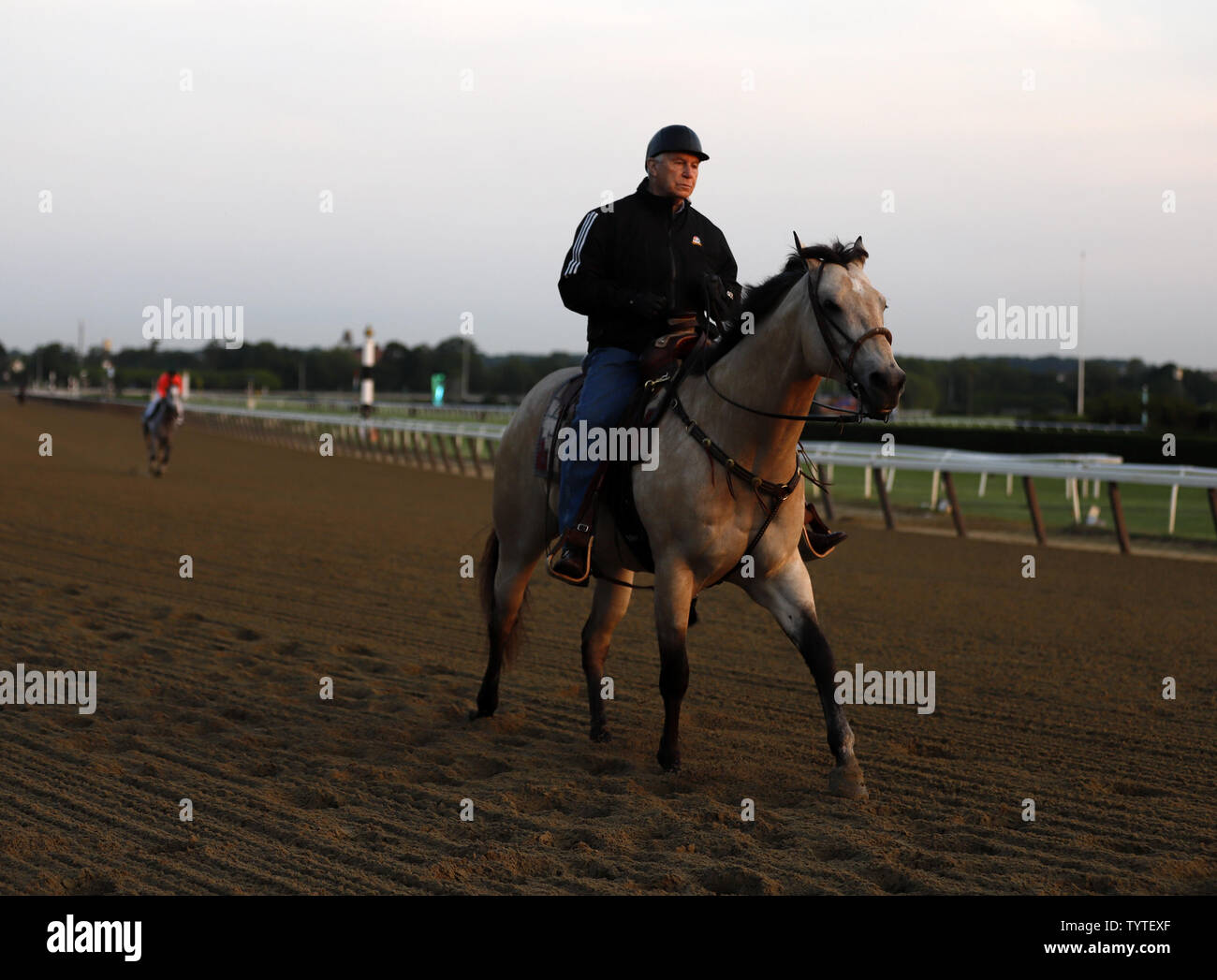 Hall of fame trainer D.Wayne Lukas is seen on the track during morning ...