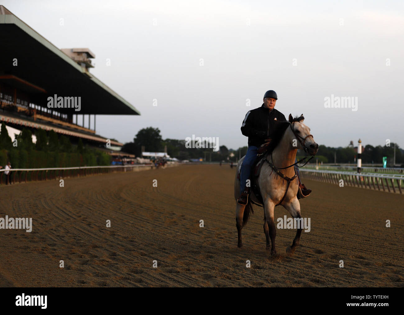 Hall of fame trainer D.Wayne Lukas is seen on the track during morning ...