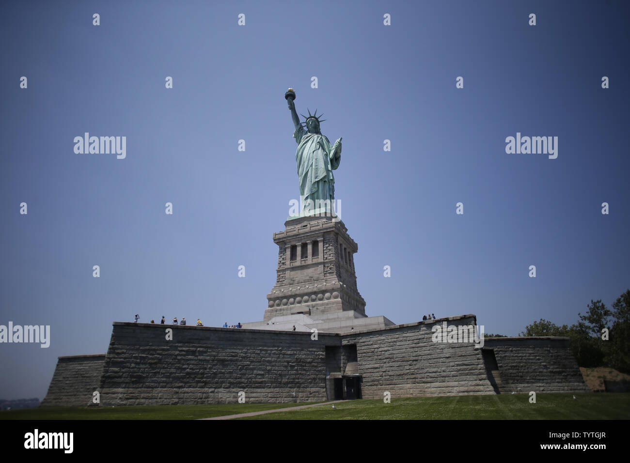 The Statue of Liberty stands on Liberty Island 2 days before ...