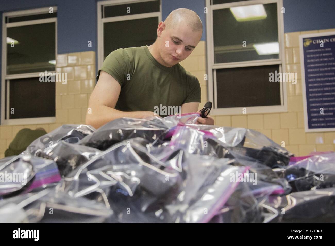 U.S. Marine Corps Rct. Christopher Easterling with Platoon 3002 ...