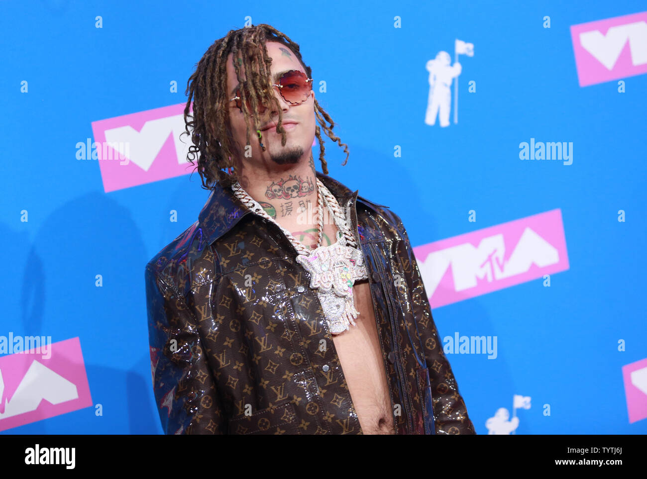 Lil Pump arrives on the red carpet at the 35th annual MTV Video Music ...