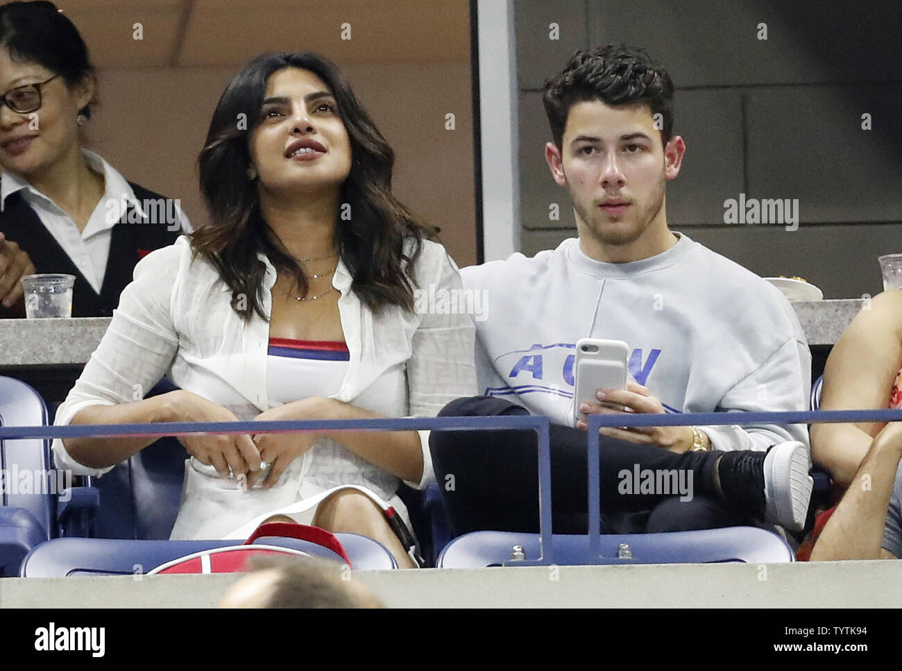 Nick Jonas And Priyanka Chopra Watch Dominic Thiem Of Austria Play