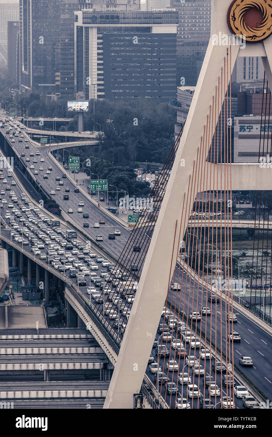 Traffic at the Tianfu interchange Stock Photo - Alamy