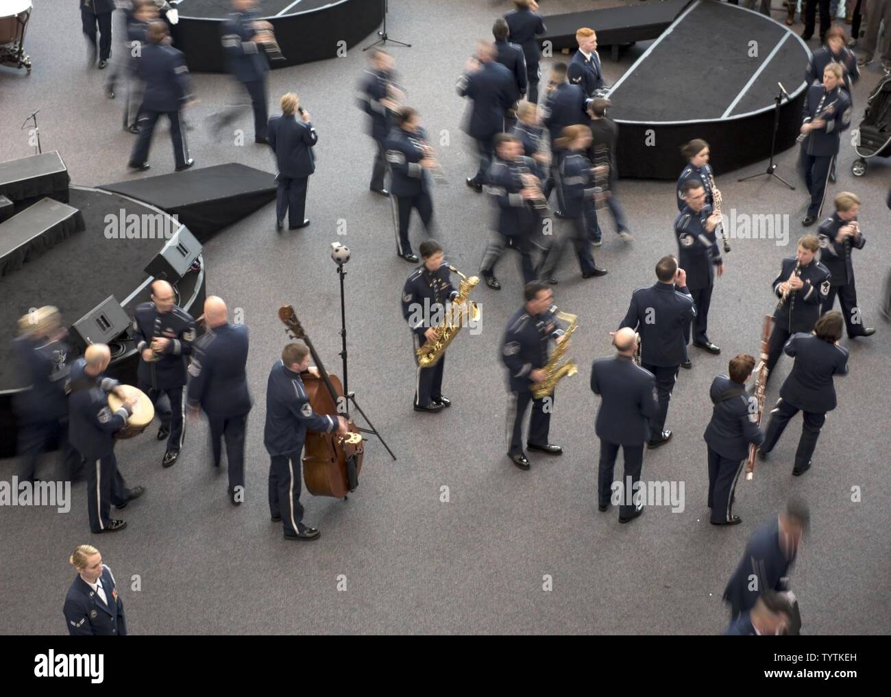 U.S. Air Force Band Commander Col. Larry H. Lang conducts the band's ...