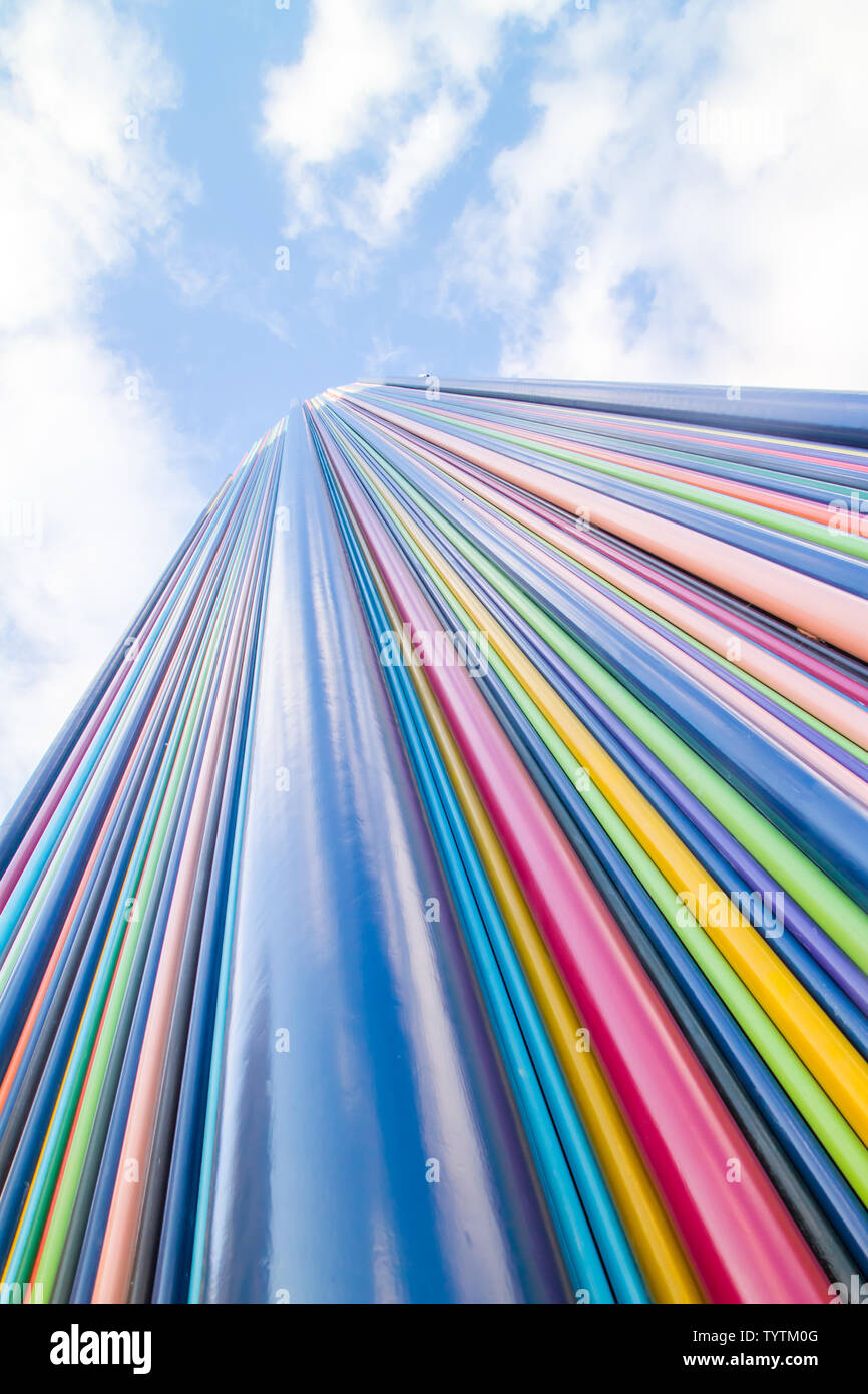 Paris, France - July 10, 2018: Sculpture art object Le Moretti over ...