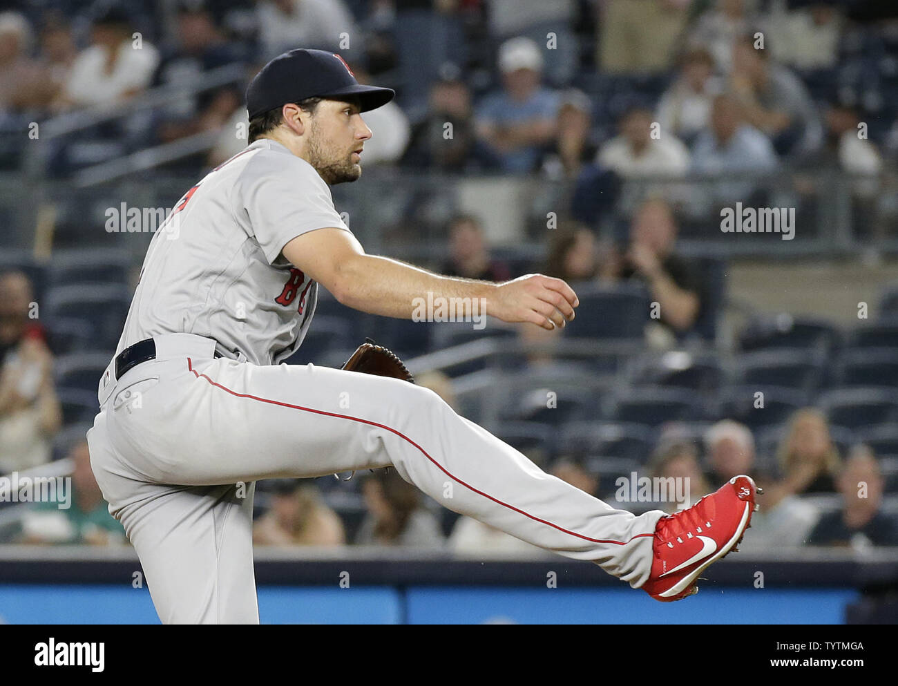 Boston Red Sox starting pitcher Nathan Eovaldi throws a pitch in the ...