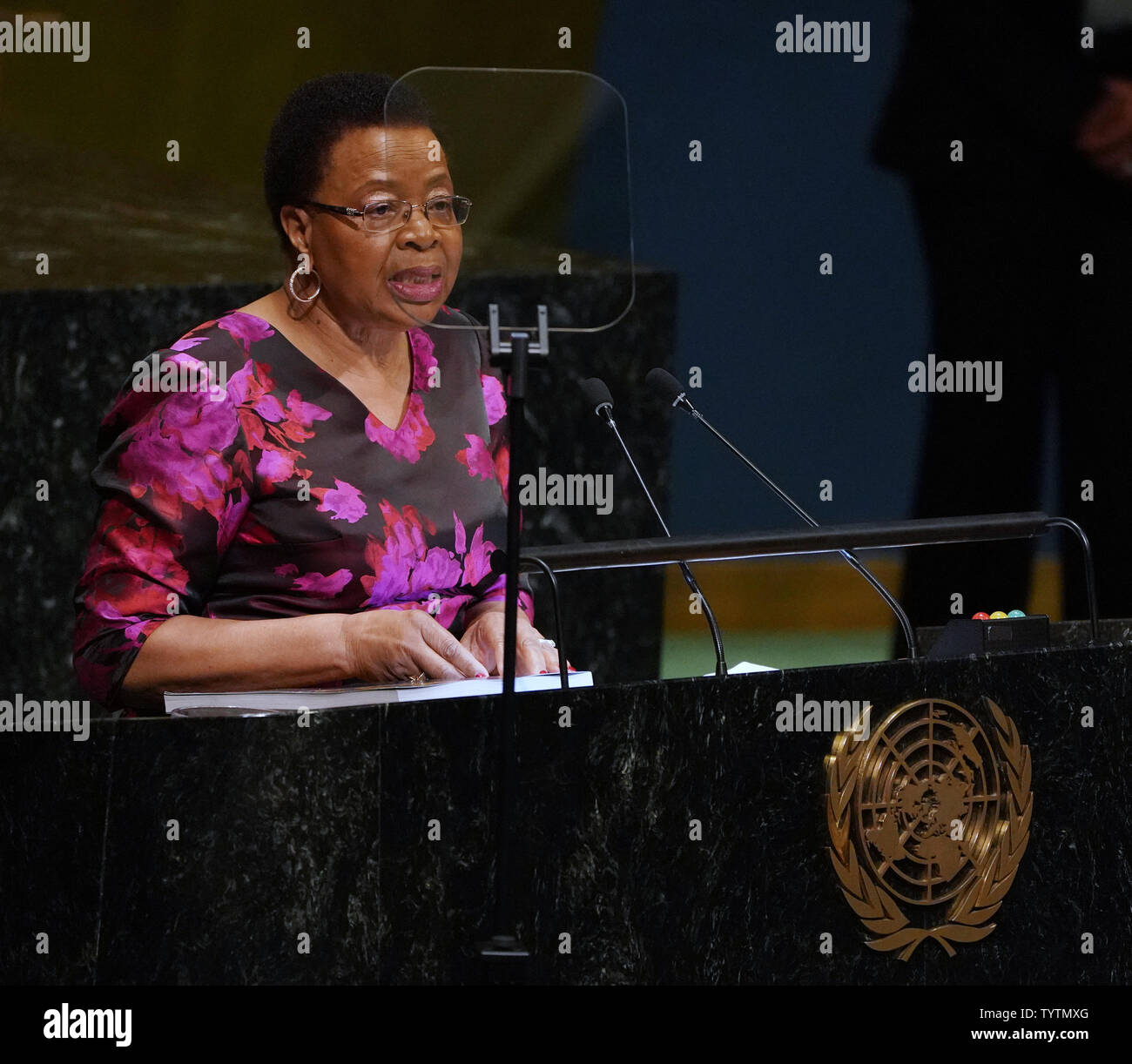 H.E. Ms. Graca Machel speaks at the Nelson Mandela Peace Summit during ...