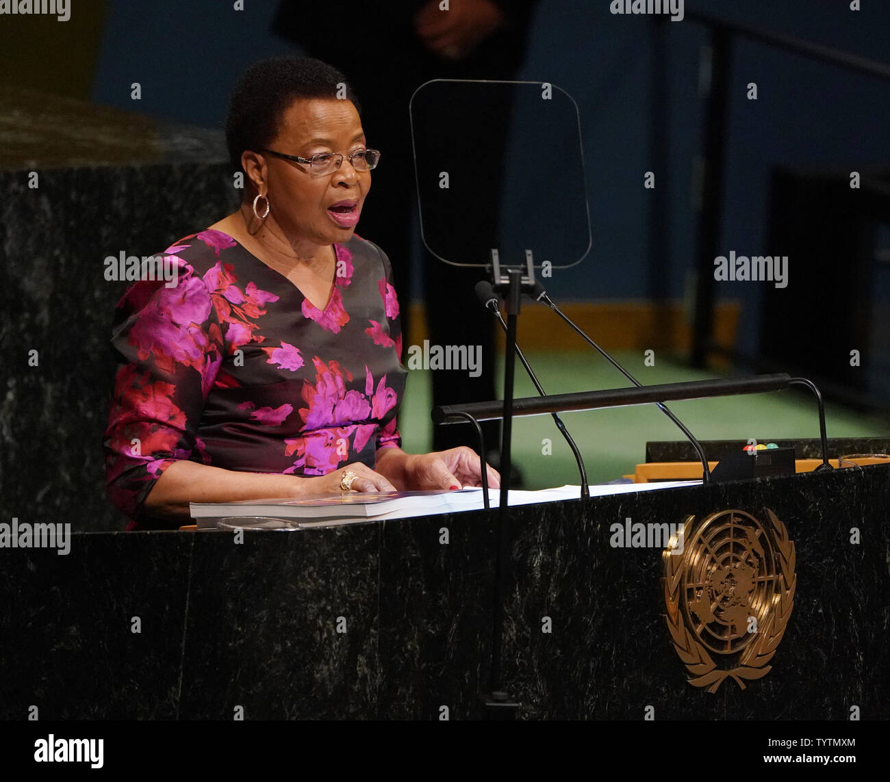 H.E. Ms. Graca Machel speaks at the Nelson Mandela Peace Summit during ...