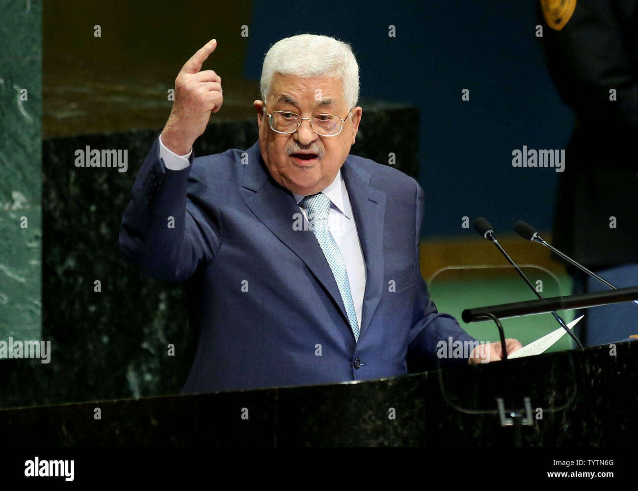 Mahmoud Abbas, president of Palestine, speaks at the 73rd General ...