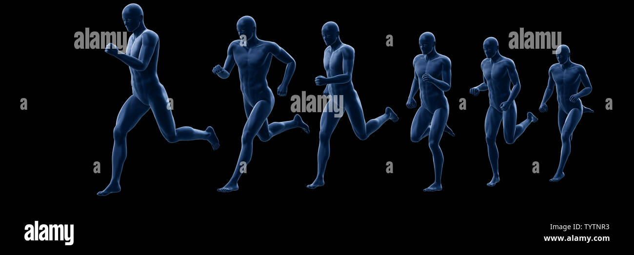 3d rendered illustration of a running mans body Stock Photo - Alamy