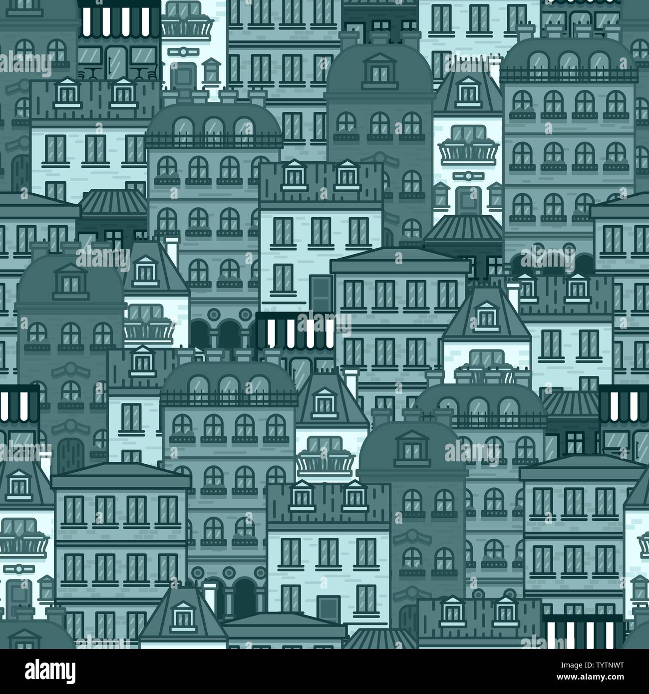 seamless pattern with houses and buildings of Paris. vector ...