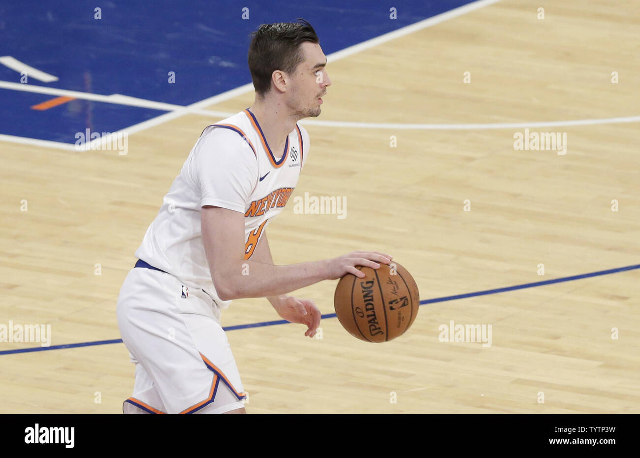 New York Knicks Mario Hezonja brings the ball up the court in the first ...