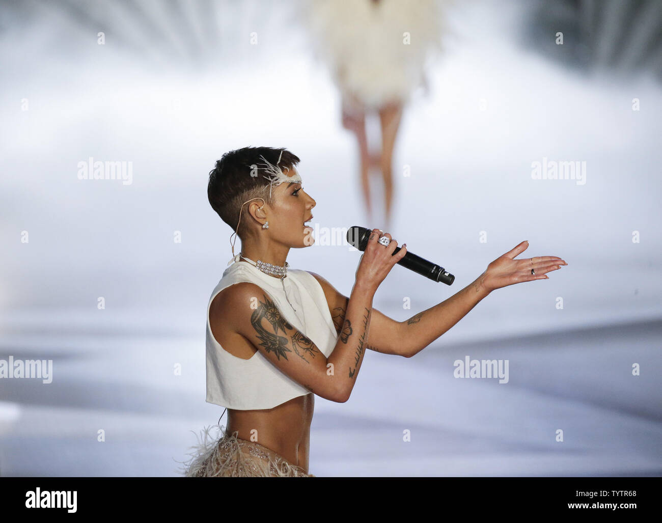 Halsey performs on the runway at the 2018 Victoria's Secret fashion ...