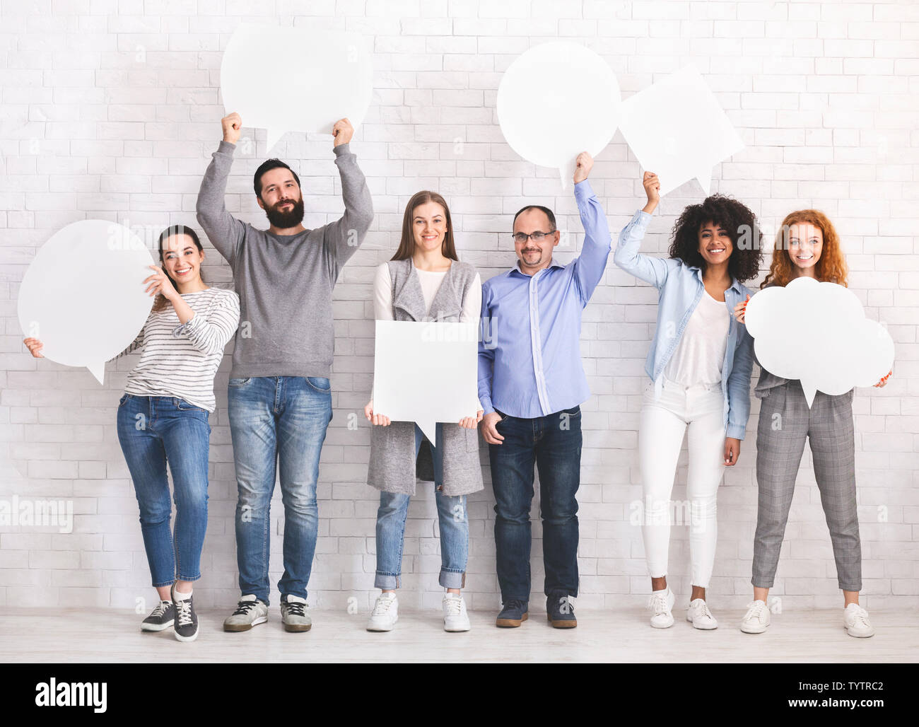 Young people blank chat hi-res stock photography and images - Alamy