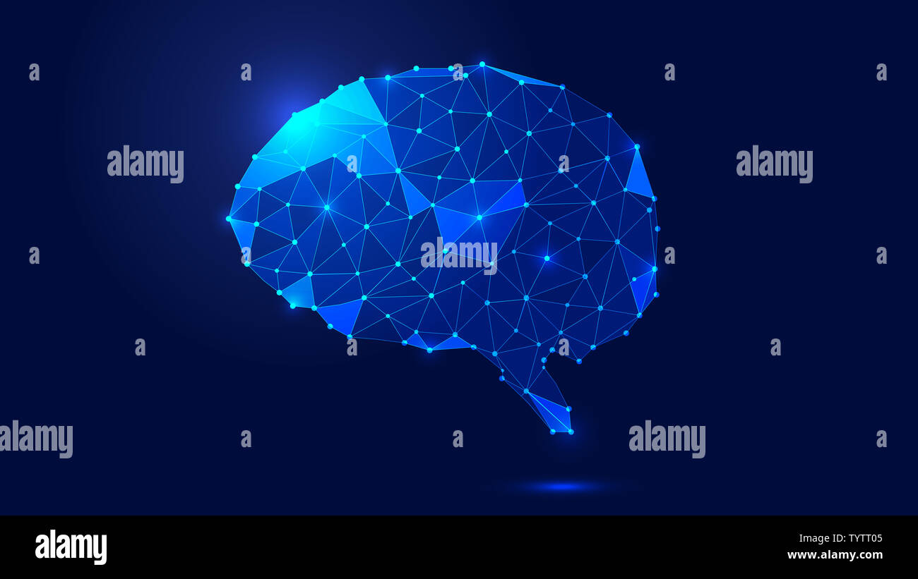Point, line, surface composition abstract brain concept diagram ...