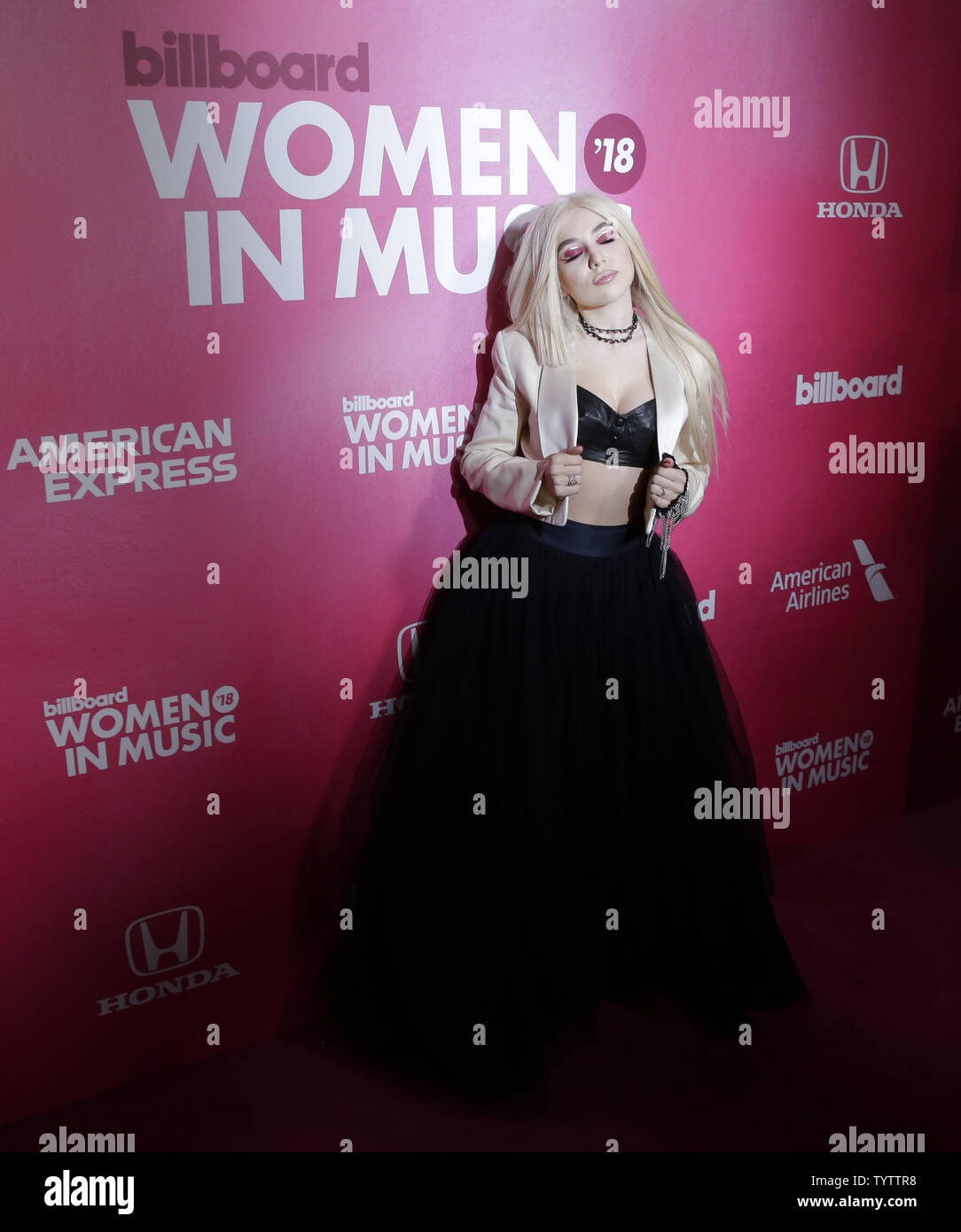 Ava Max arrives on the red carpet at the Billboard Women In Music 2018 ...
