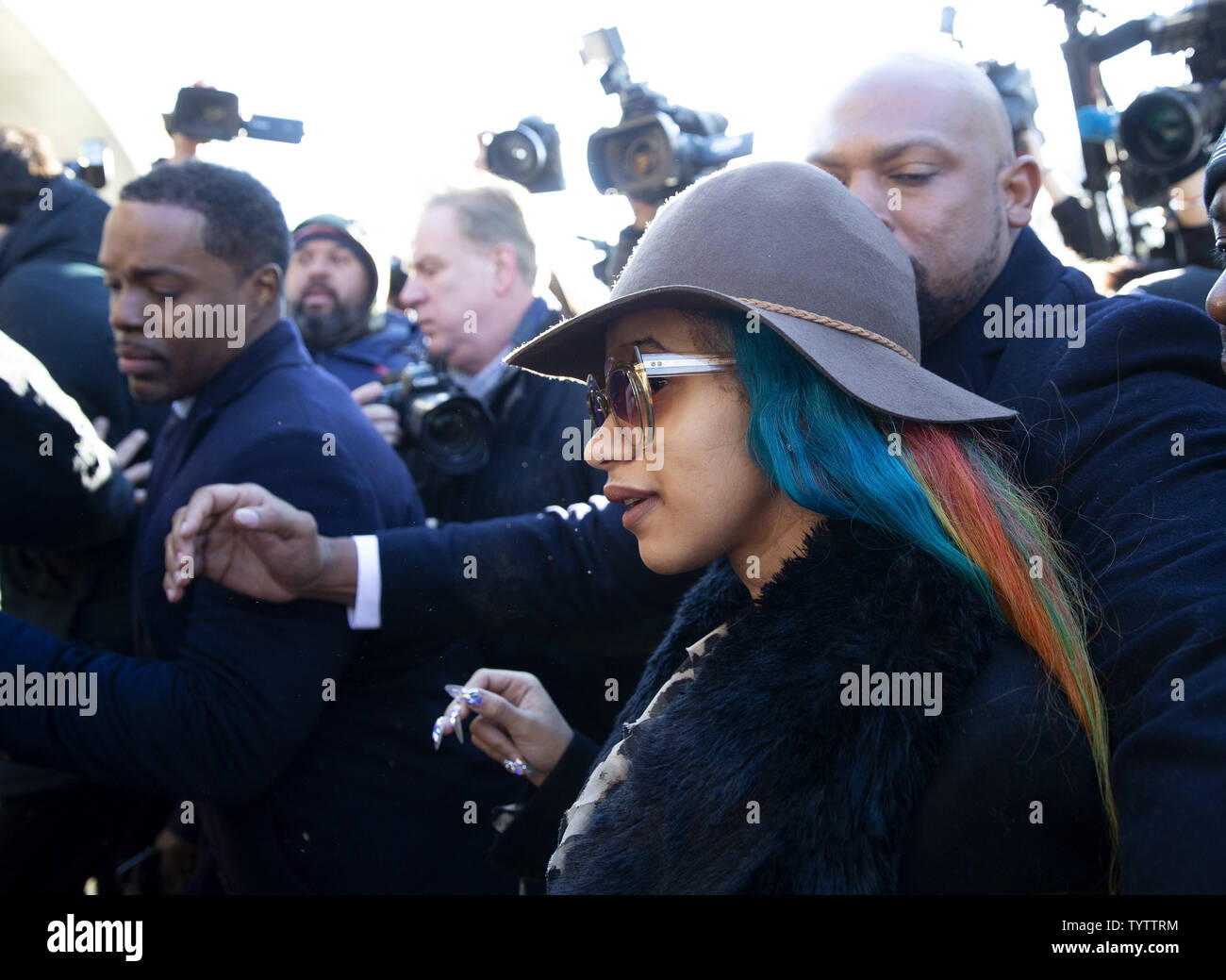 Cardi B arrives at Queens County Criminal Court in New York City on December 7, 2018. A judge ...