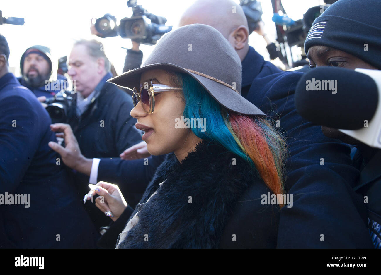Cardi B arrives at Queens County Criminal Court in New York City on December 7, 2018. A judge ...