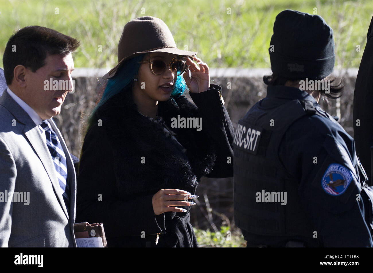 Cardi B exits from Queens County Criminal Court in New York City on December 7, 2018. A judge ...