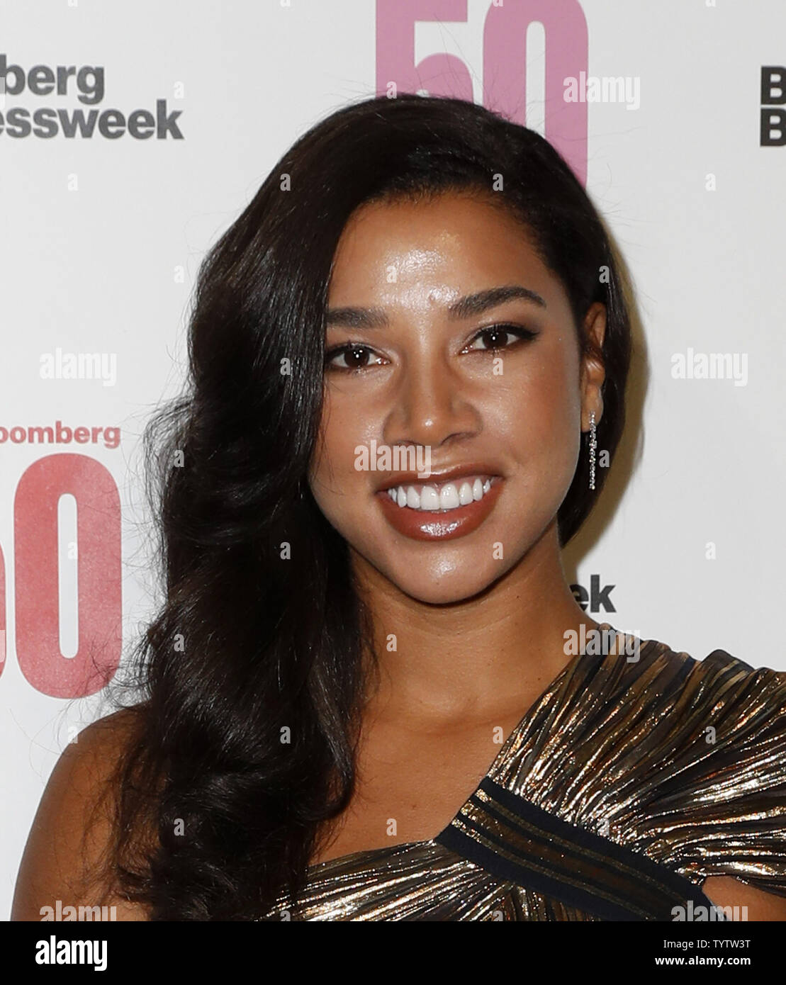 American entrepreneur Hannah Bronfman arrives on the red carpet at The Bloomberg 50 at Cipriani ...