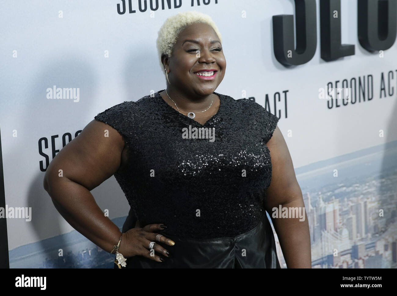 Lacretta arrives on the red carpet at the World Premiere of 'Second Act ...