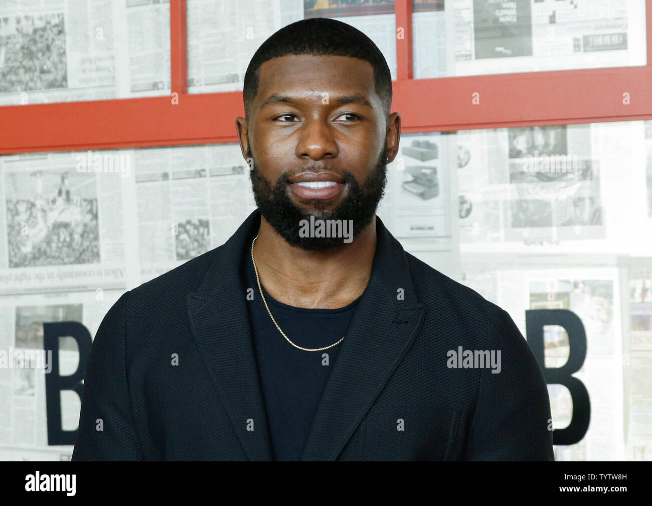 Trevante Rhodes arrives on the red carpet at the New York screening of ...
