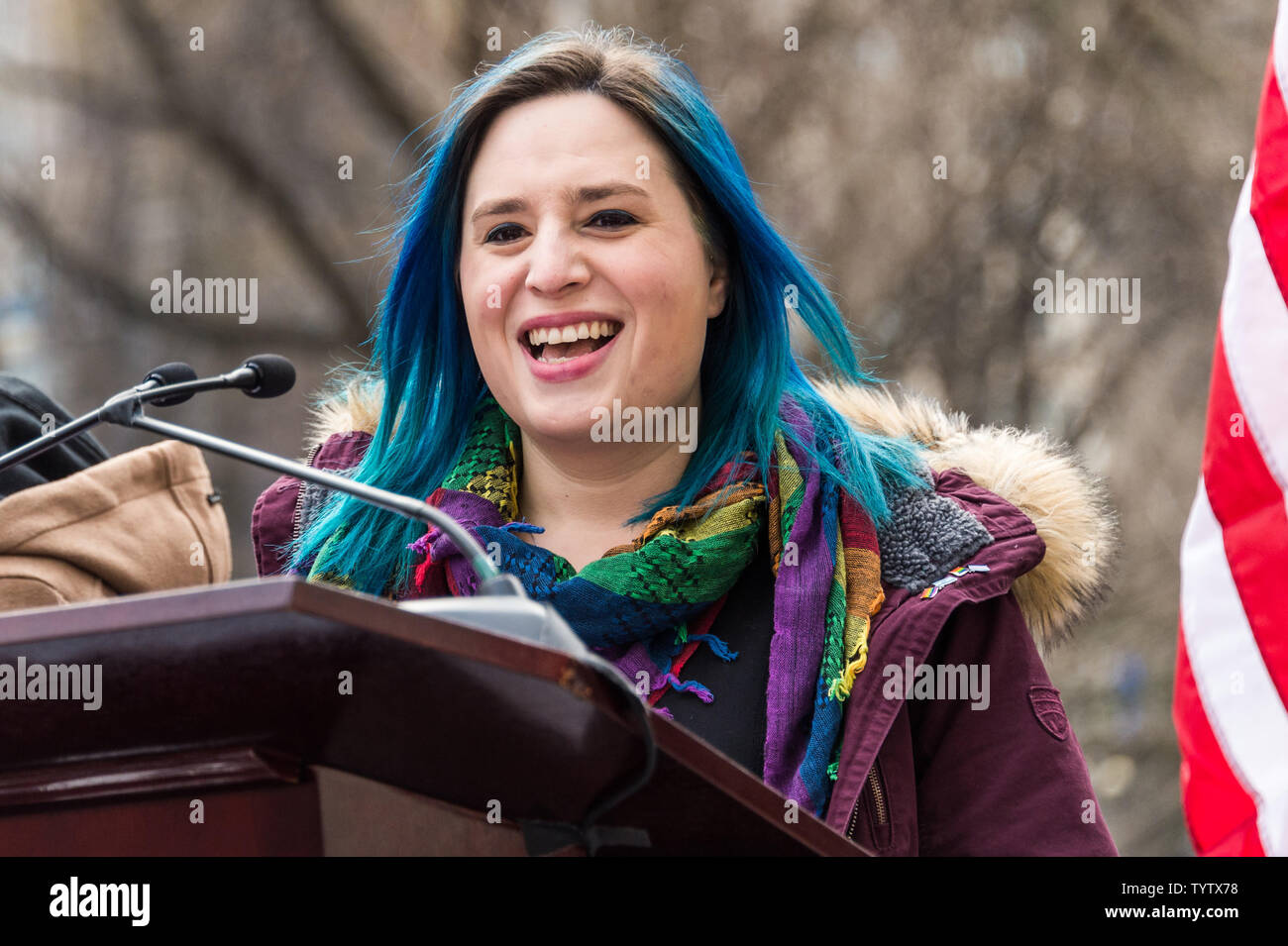 Comedian and transgender activist Hannah Simpson speaks at The Women's ...