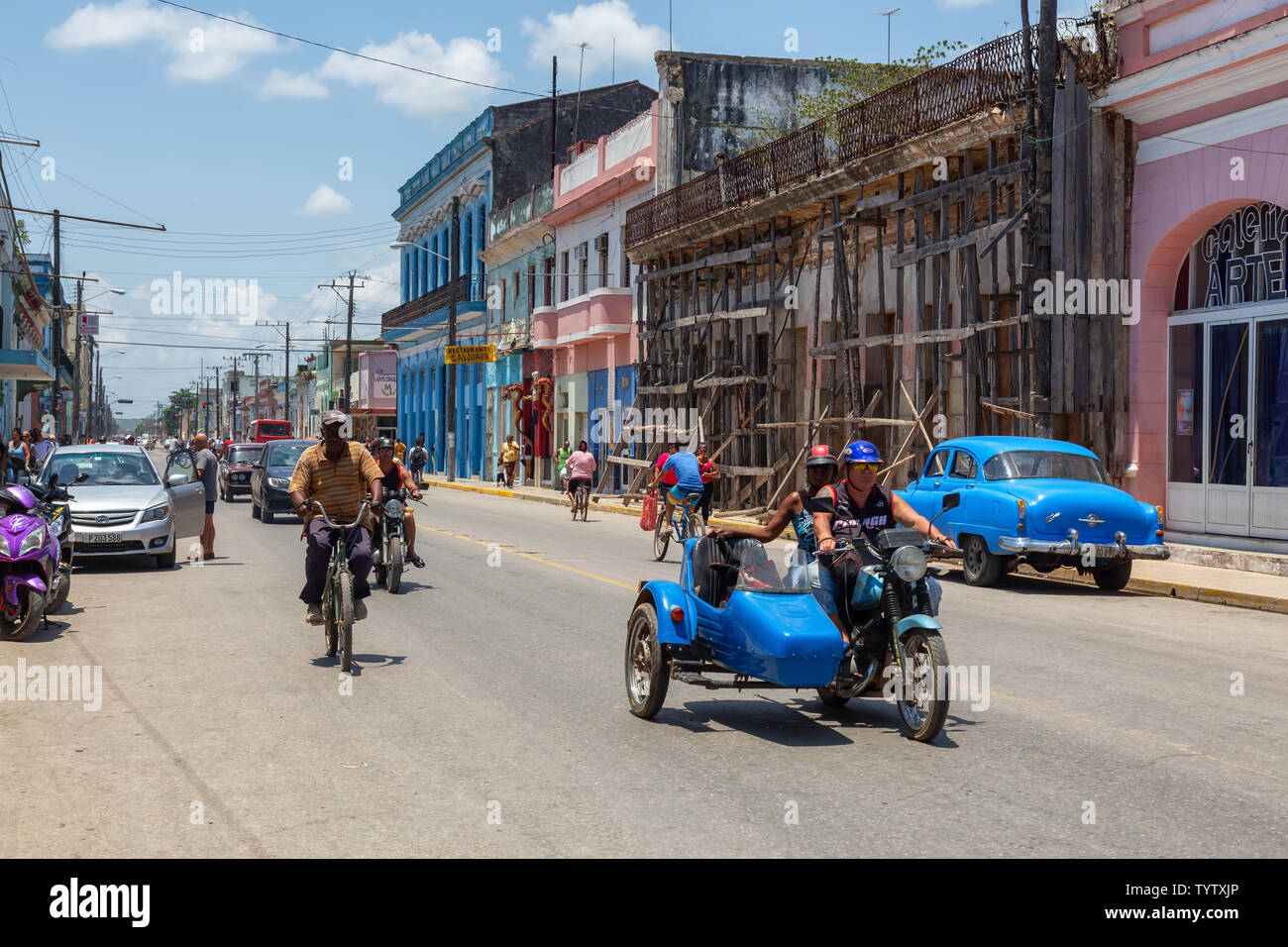 Cardenas, Cuba - May 11, 2018: Street view of an Old Cuban Town near ...