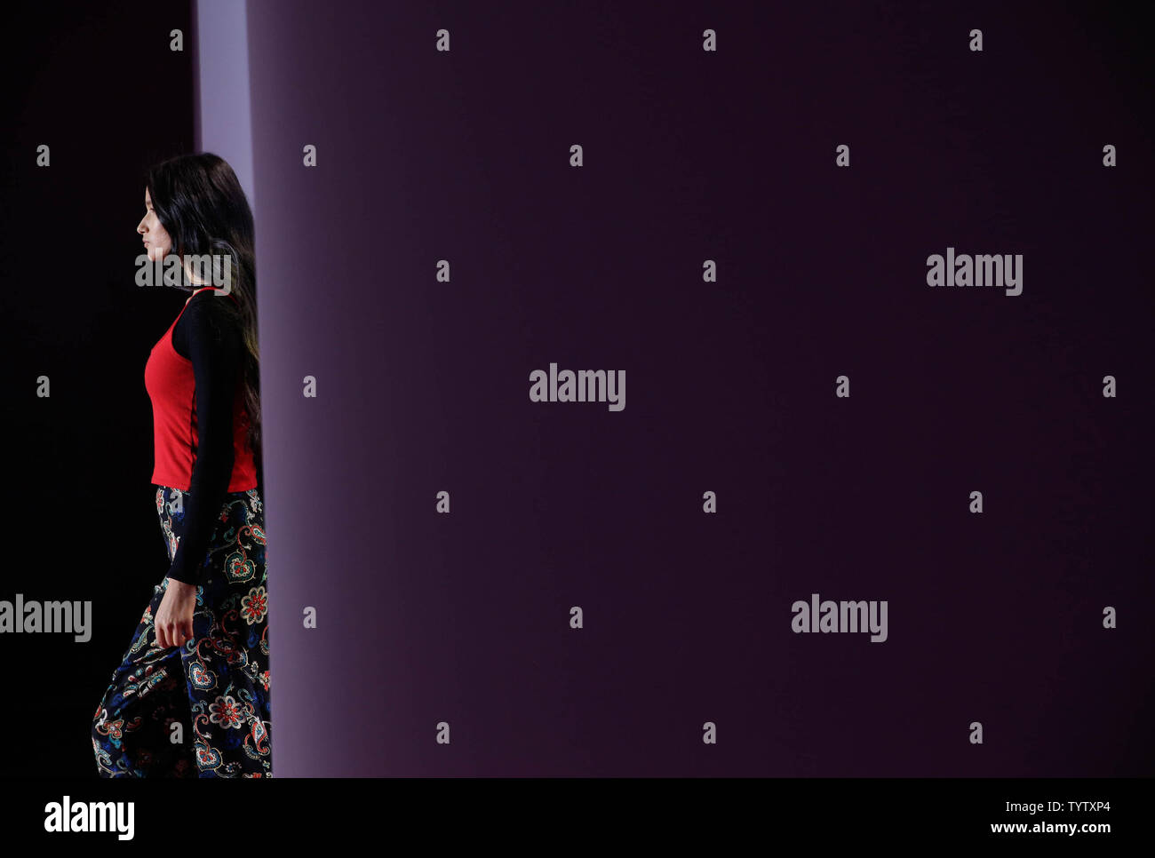 Model Varsha Thapa walks on the runway for rehearsals before the Lanyu ...