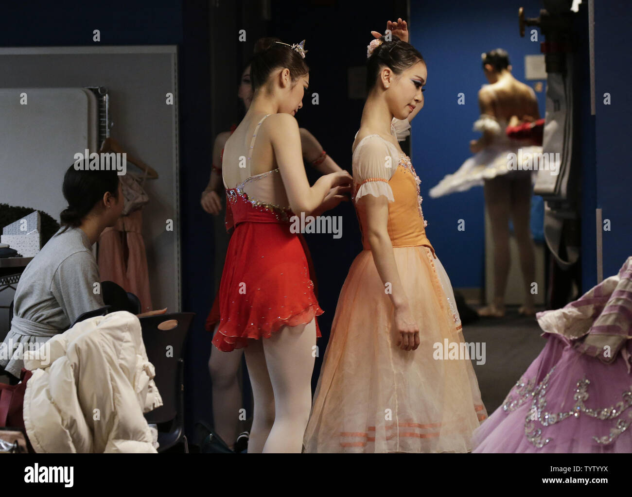 Competing dancers prepare backstage at the 8th annual Valentina Kozlova ...