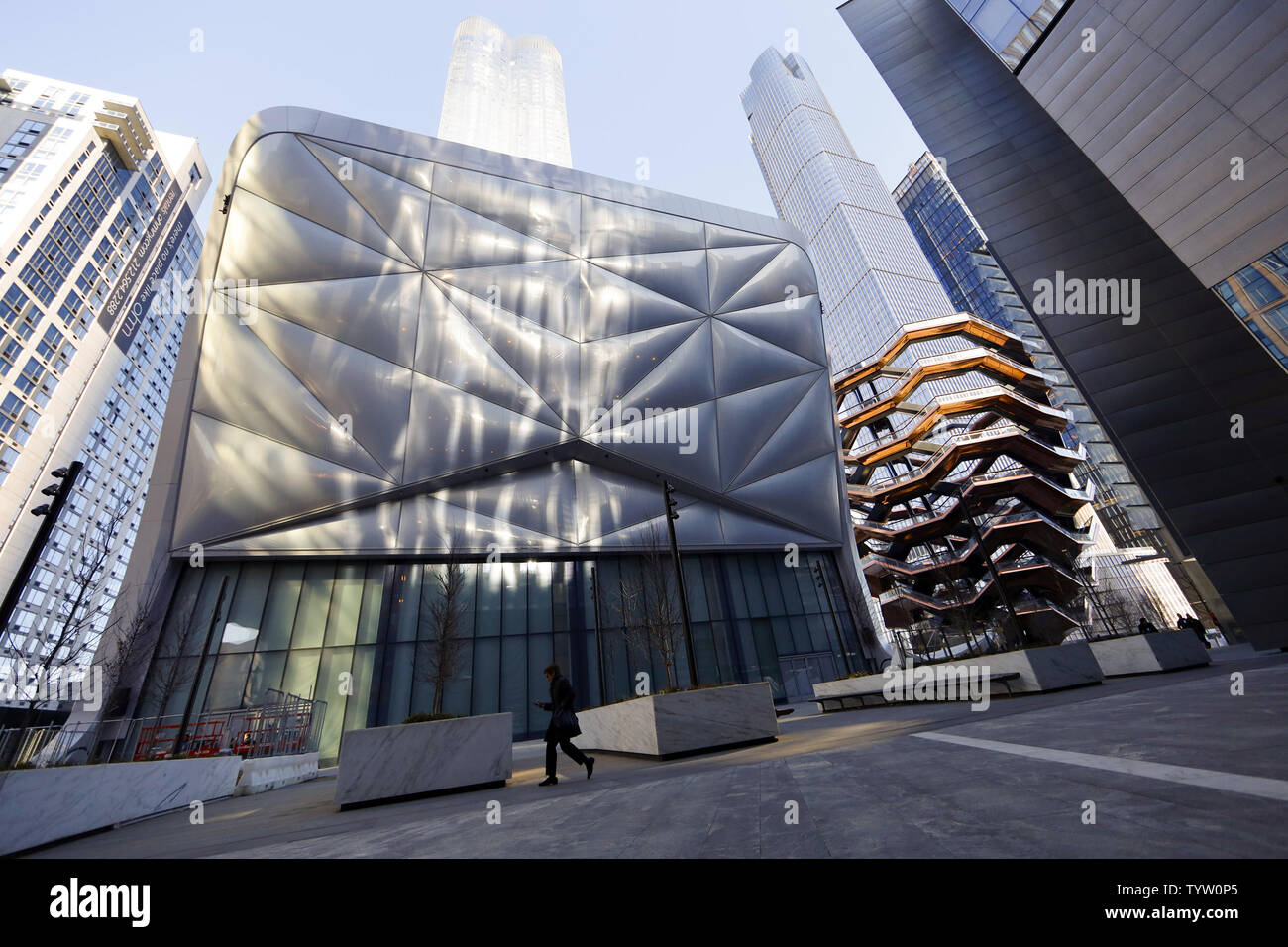 The Shed and The Vessel are side by side at Hudson Yards at a press ...