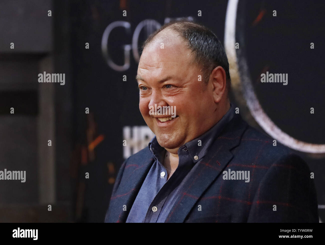 Mark Addy arrive on the red carpet at the Season 8 premiere of 'Game of ...