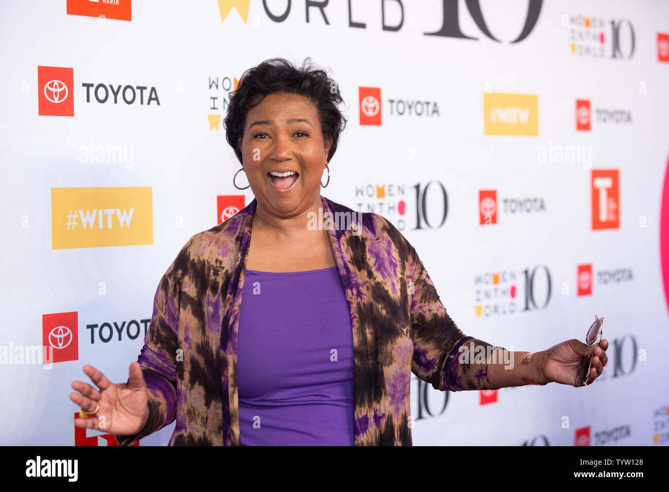 Mae Jamison arrives on the red carpet at Women in the World Summit ...