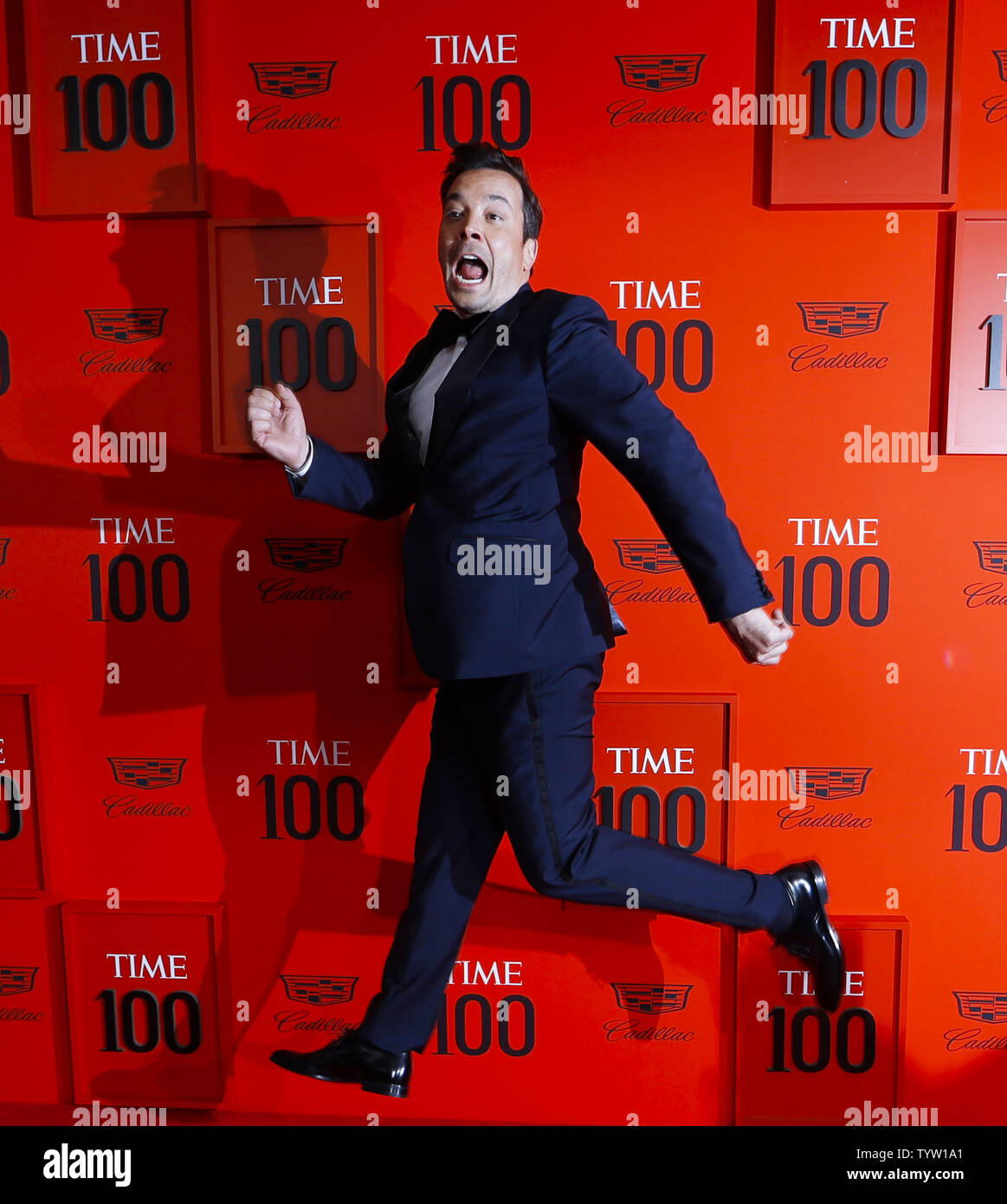 Jimmy Fallon arrives on the red carpet at the 2019 Time 100 Gala at ...