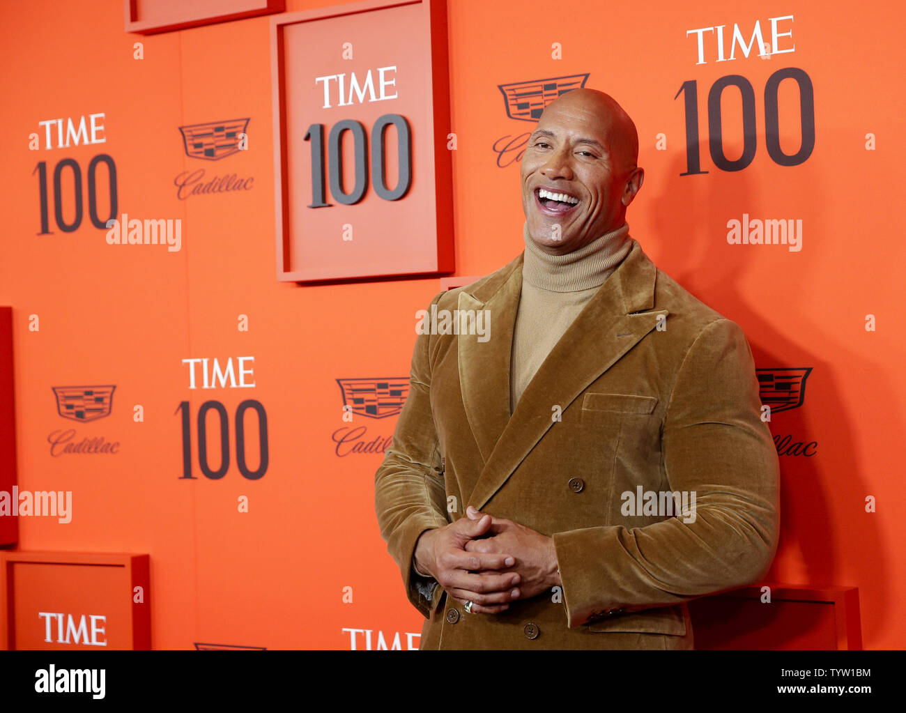 Dwayne Johnson arrives on the red carpet at the 2019 Time 100 Gala at ...