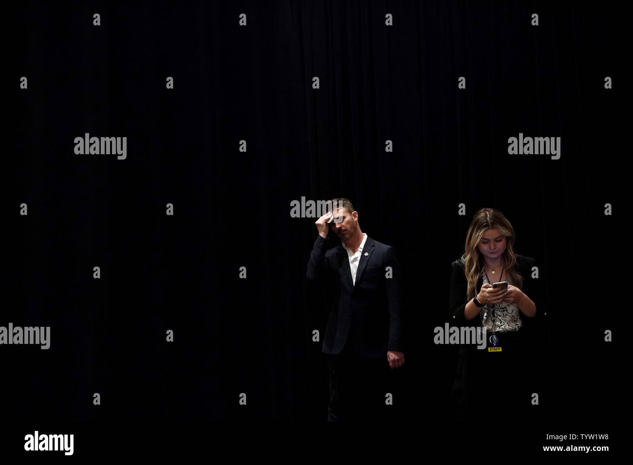 Denis Jones waits for his introduction to the red carpet at The 73rd ...