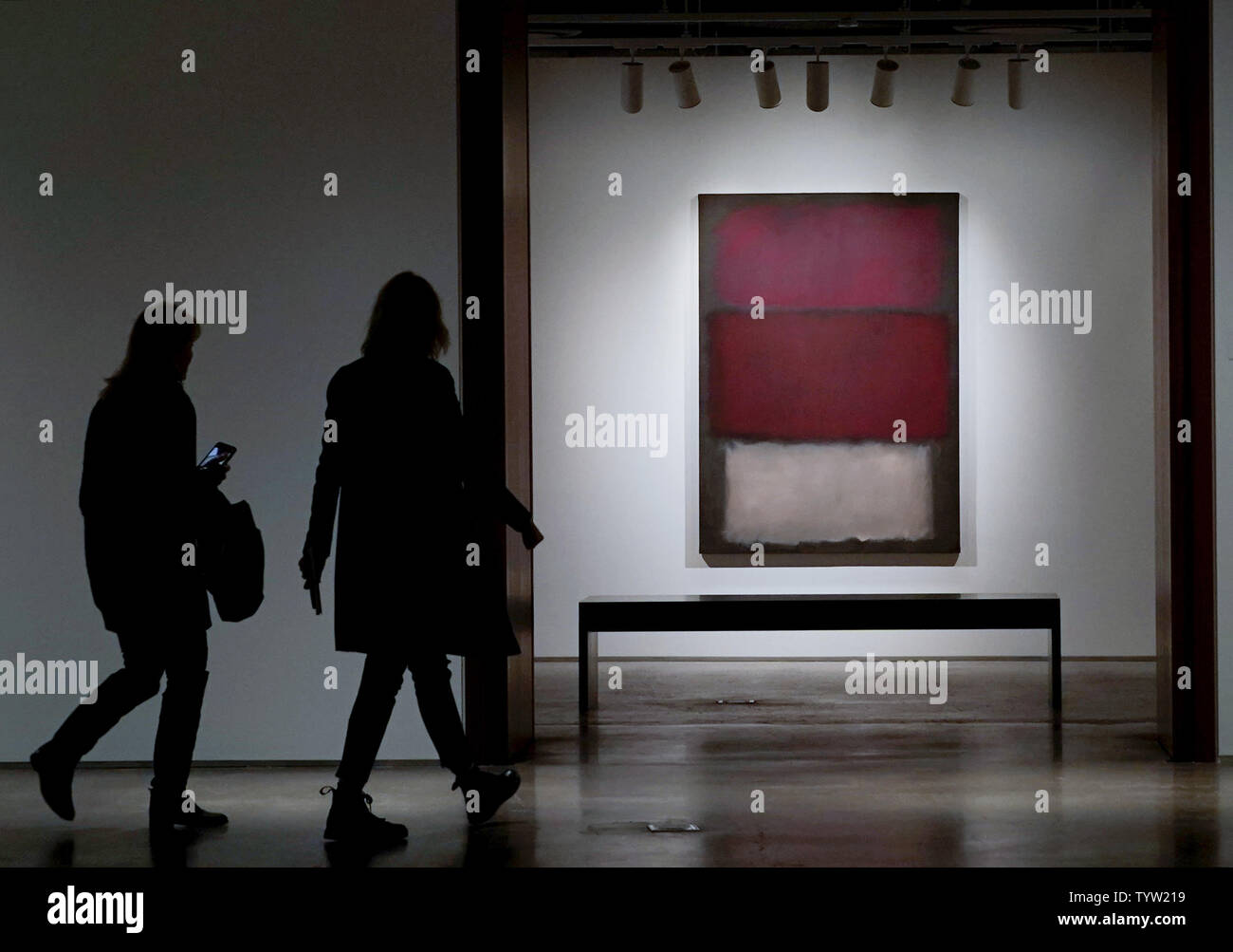 An untitled work by Mark Rothko is on display at the grand opening of ...