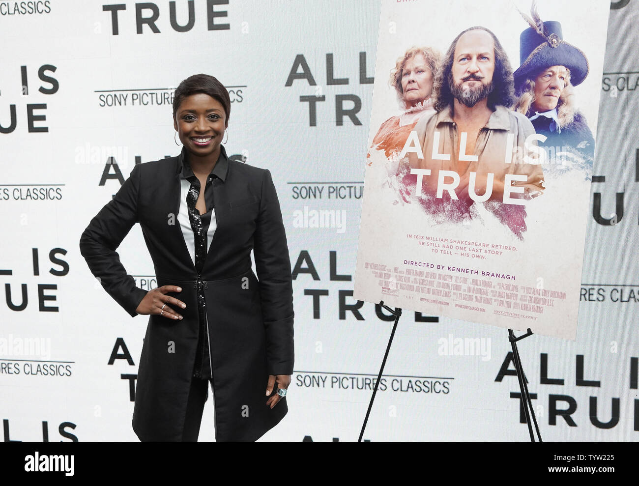 Montego Glover arrives on the red carpet at the 'All Is True' New York ...