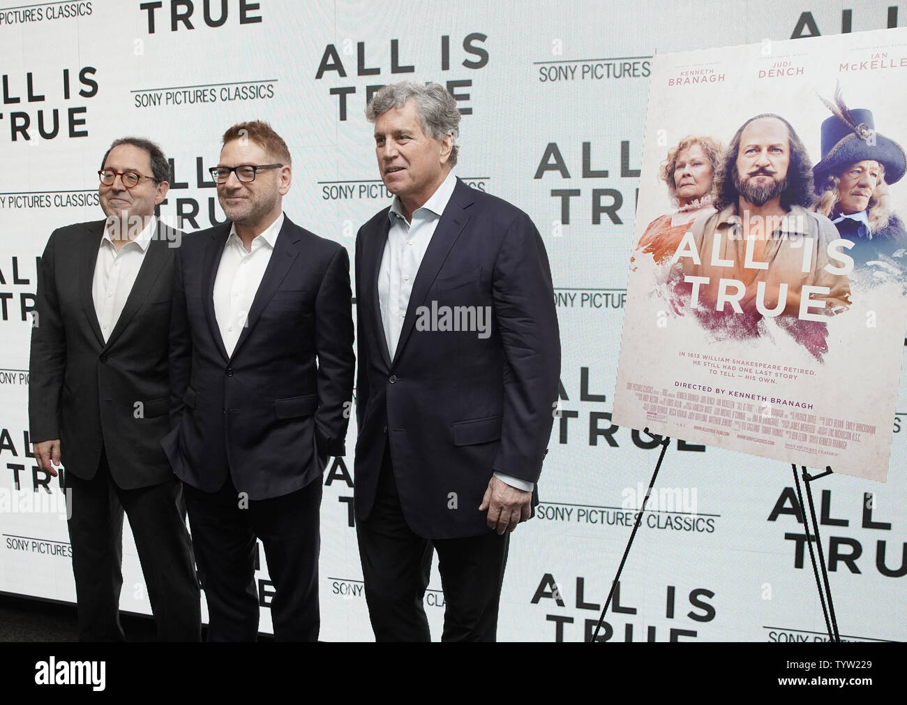 Michael Barker, Kenneth Branagh and Tom Bernard arrive on the red ...