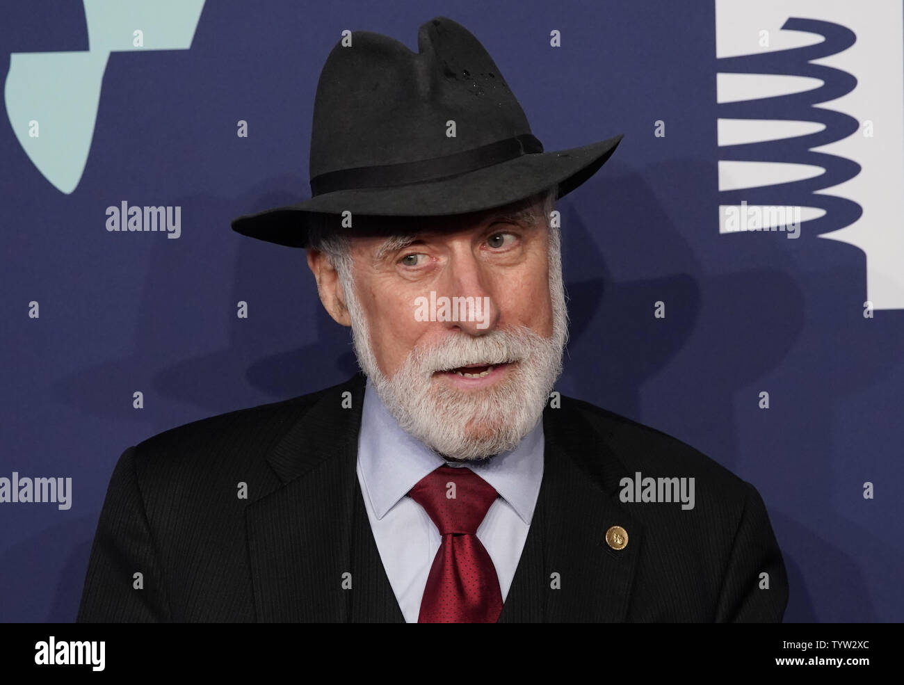 Vint Cerf arrives on the red carpet at the 2019 Webby Awards at ...