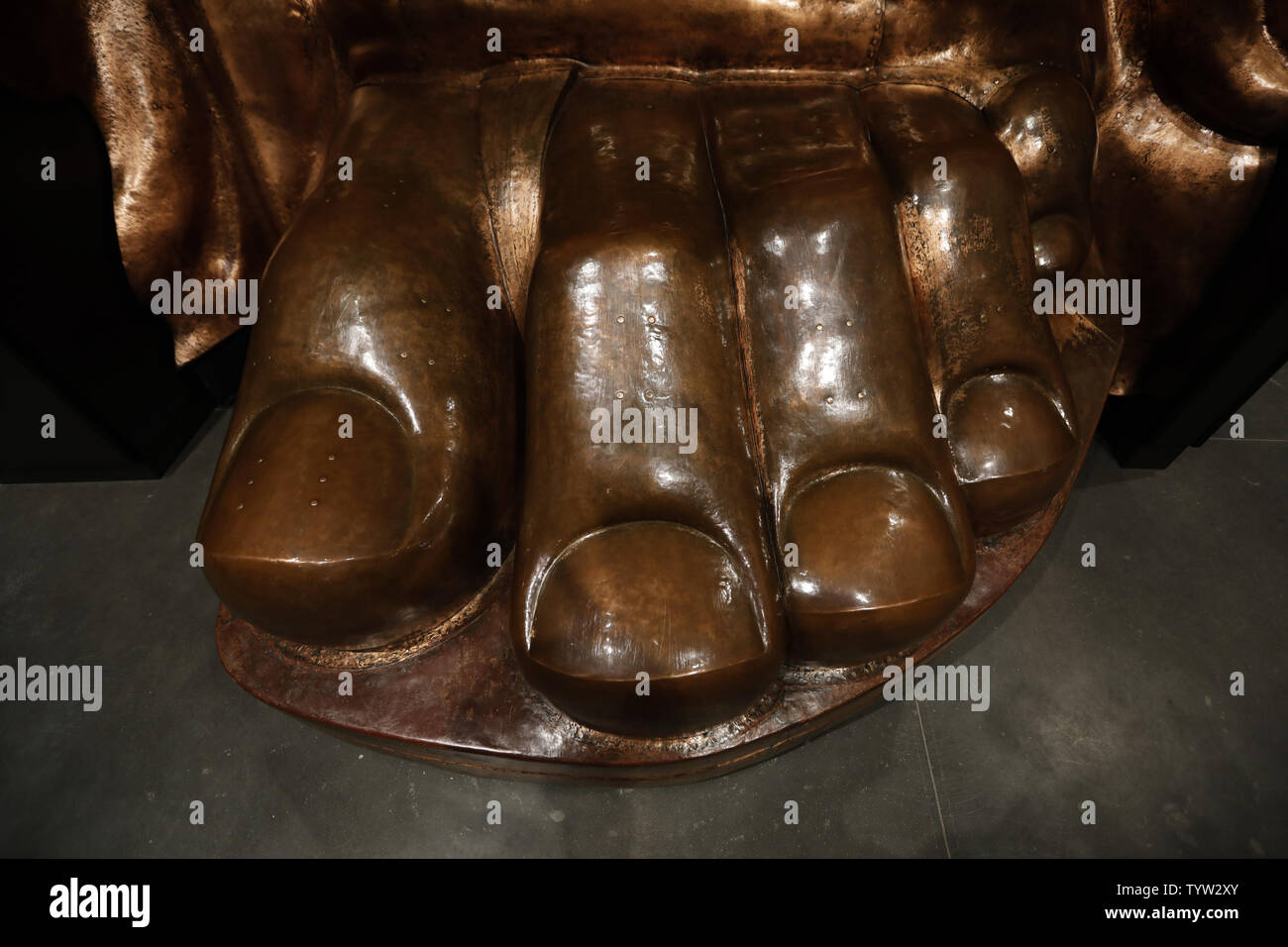 A full scale model of the Statue of Liberty's foot made in 1896 on ...
