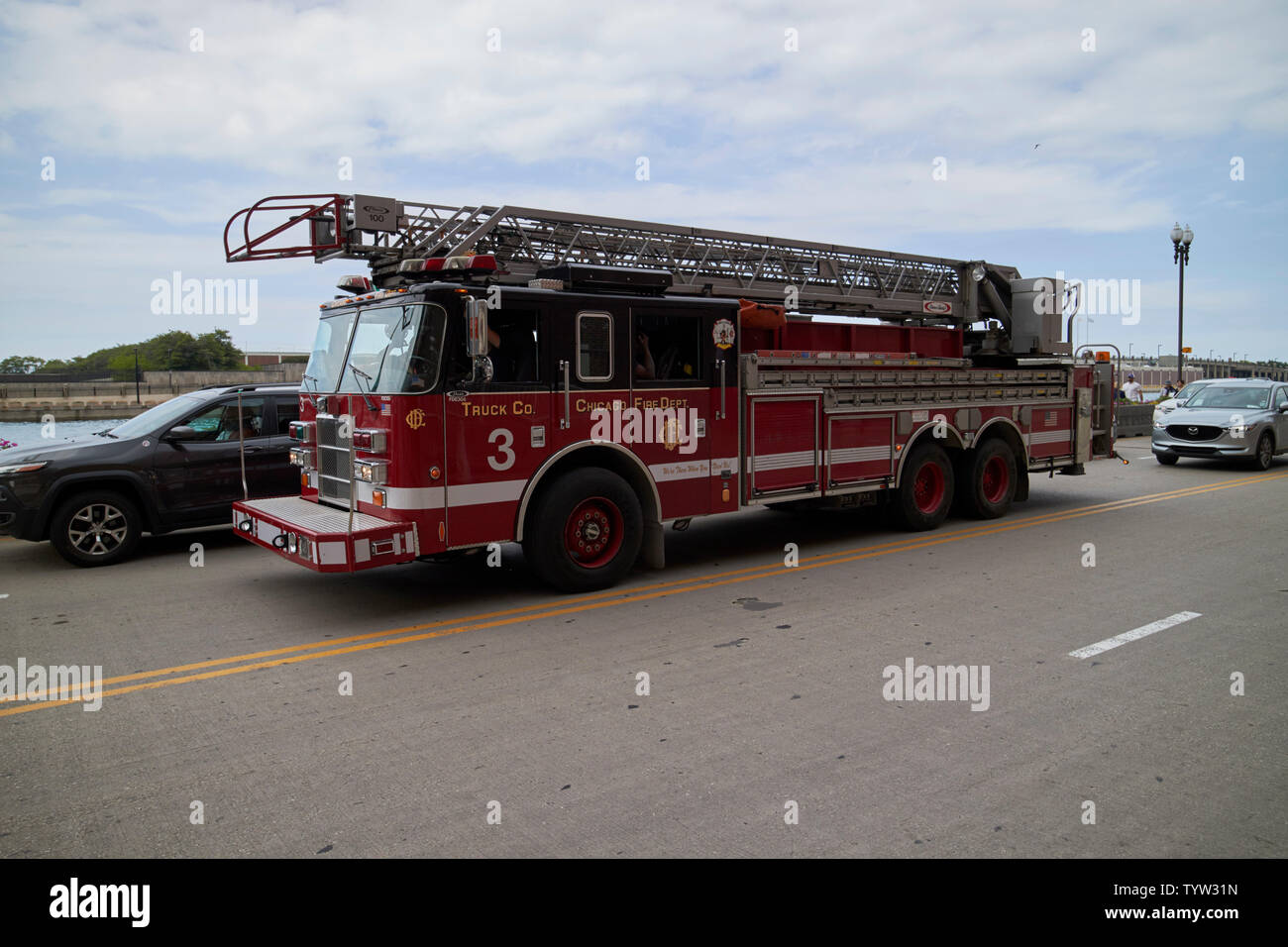 Chicago fire department ladder truck Chicago IL USA Stock Photo - Alamy